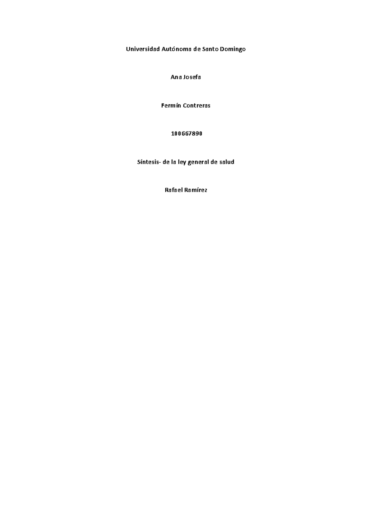 Sintesis de la ley 42-01 - Universidad Autónoma de Santo Domingo Ana ...