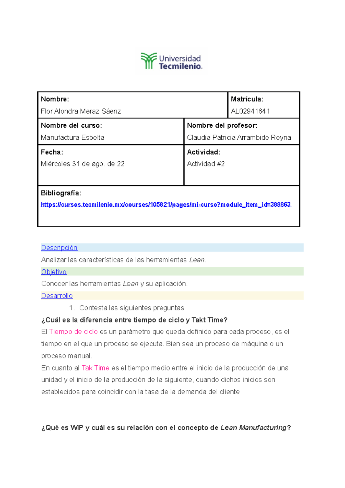 Act 2 - actividad numero 2 nota:100 - Nombre: Flor Alondra Meraz Sáenz ...