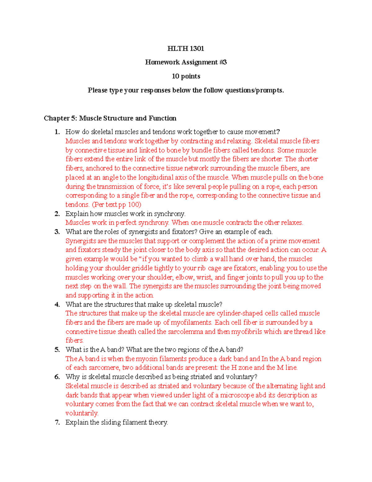 HW Assignment 3- Chapter 5 - HLTH 1301 Homework Assignment # 10 points ...