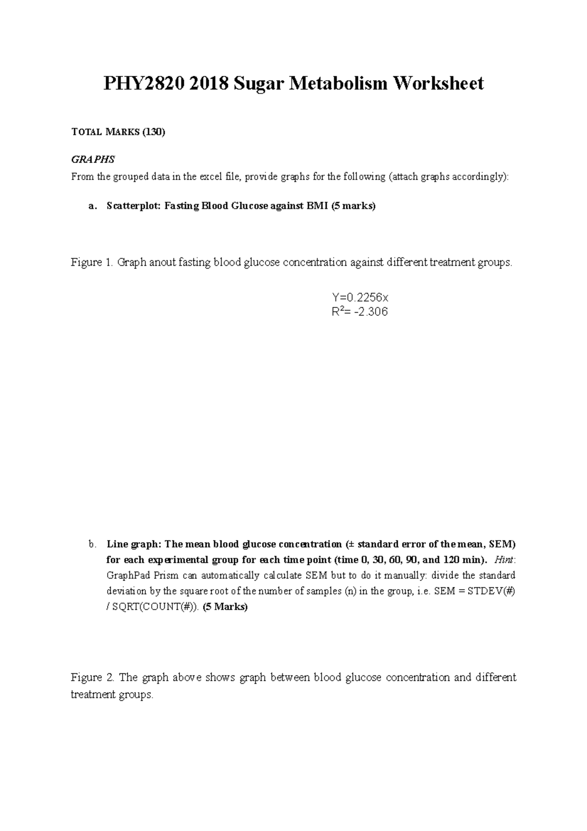 PHY2820 Sugar Metabolism Worksheet (2018 ) - PHY2820 2018 Sugar ...