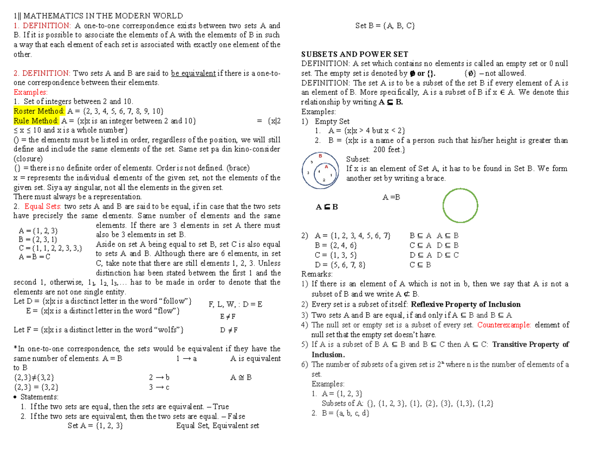 MATHEMATICS IN THE MODERN WORLD Bachelor Of Secondary Education UM
