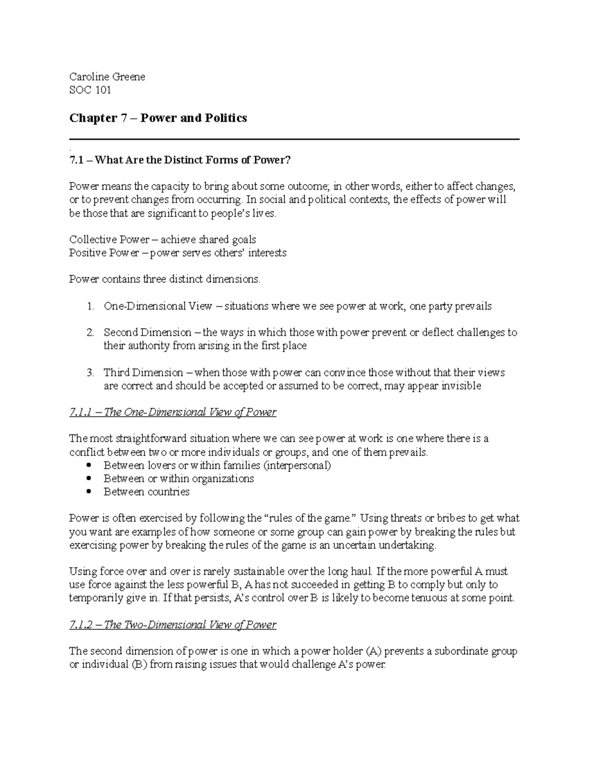 7.1 - What Are the Distinct Forms of Power? - Caroline Greene SOC 101 ...