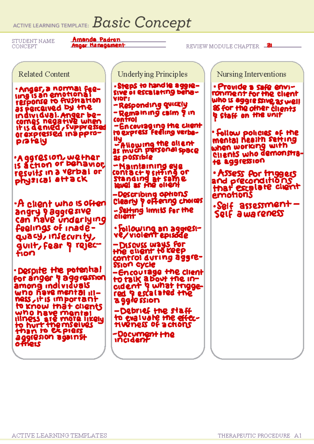 Anger Management - STUDENT NAME CONCEPT REVIEW MODULE CHAPTER Related ...