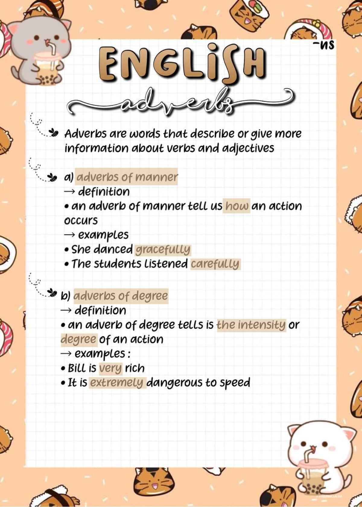 Adverbs English Notes Form 1-5 BEGINNERS - Bahasa Melayu Tingkatan 1-5 ...