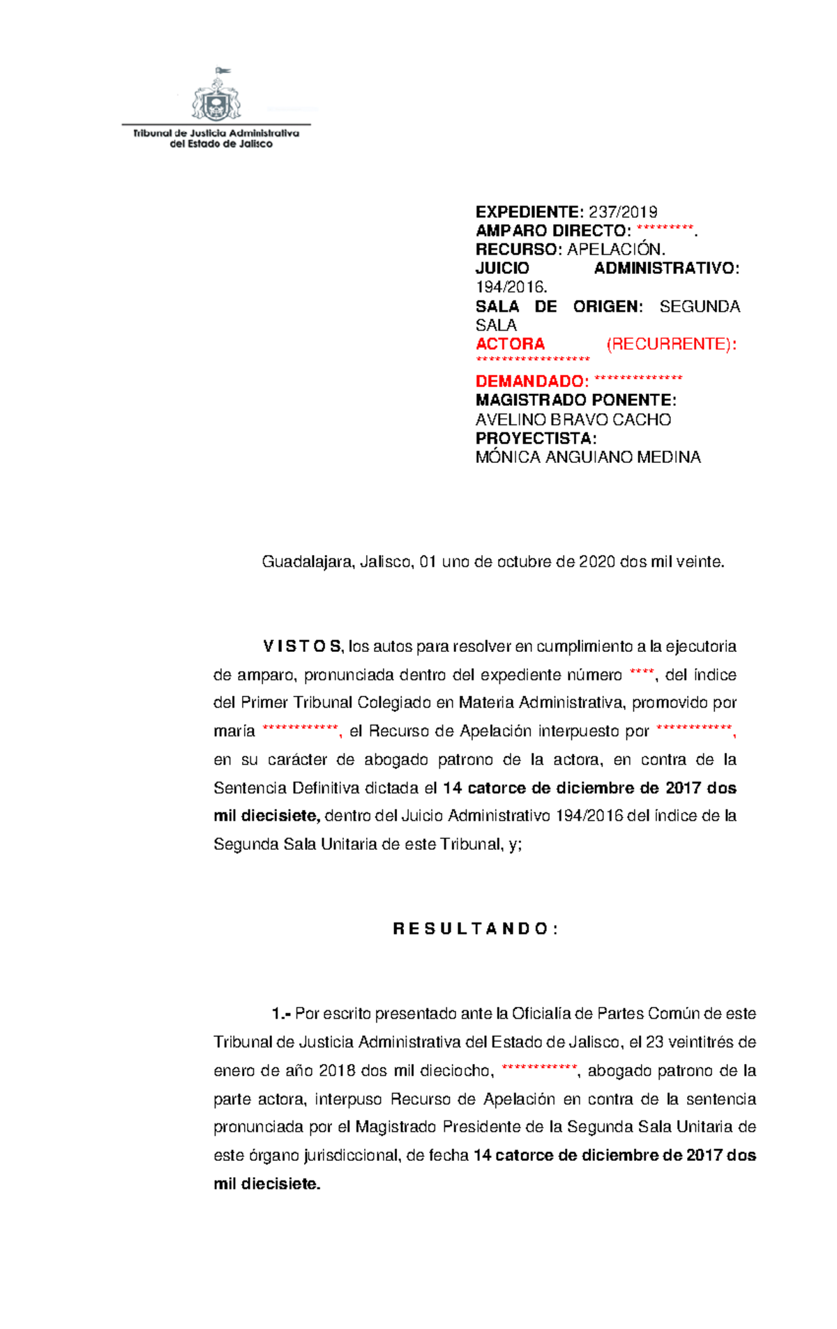 20210921090100 SSUP sentencia 0237-2019 - AMPARO DIRECTO ...