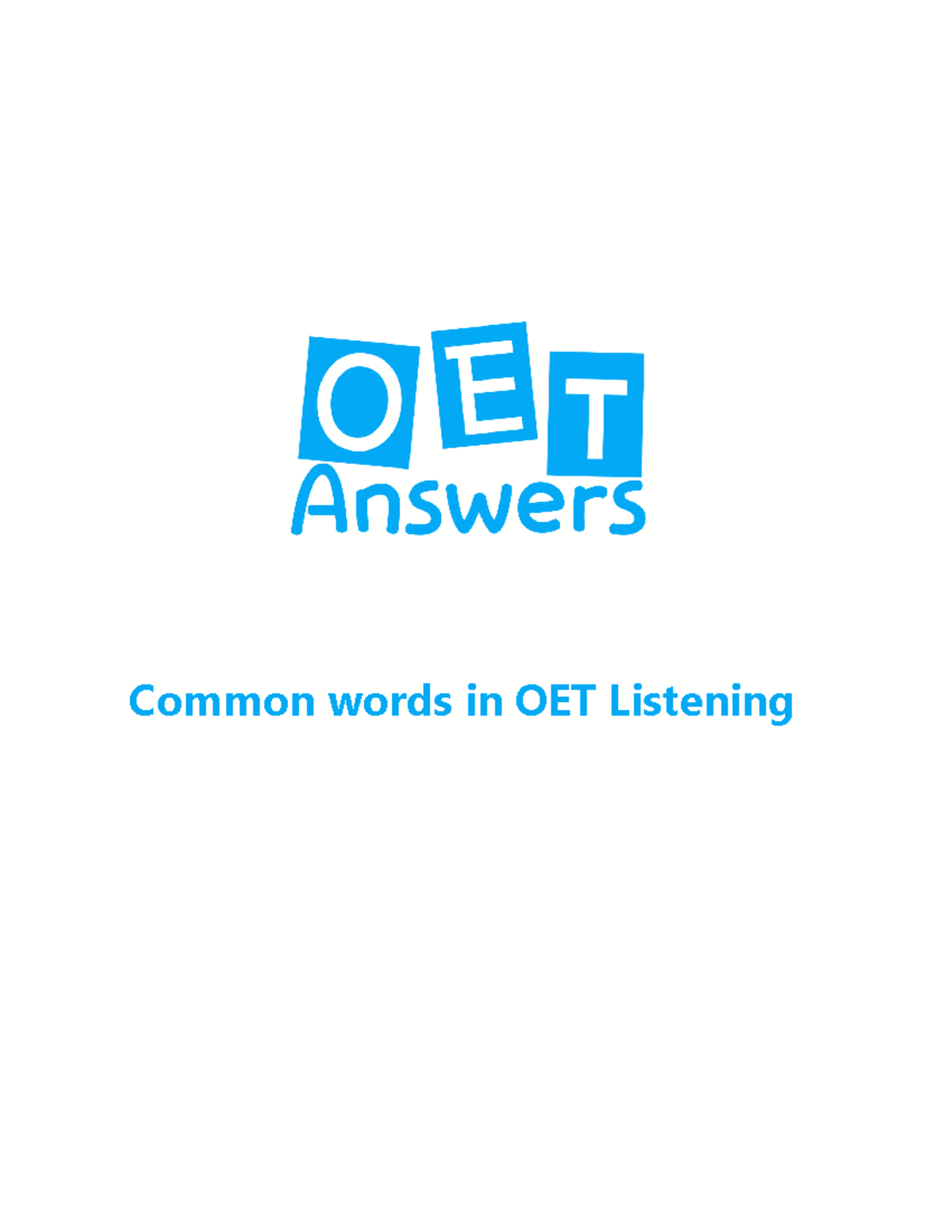 Common words in OET Listening - MEDICAL (DRUGS) URINE SAMPLE ...