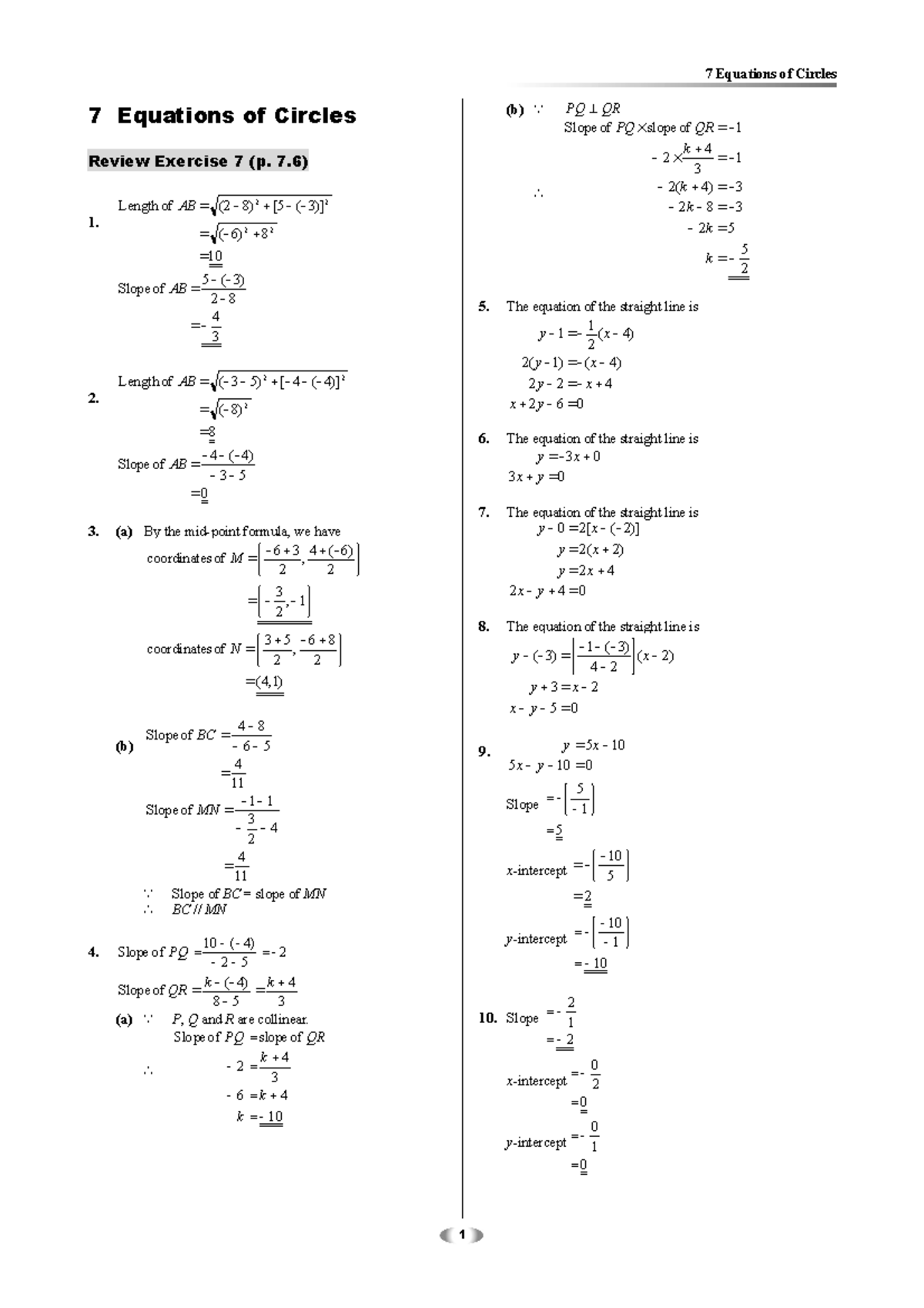 5B Ch07 Equations of Circles - 7 Equations of Circles 7 Equations of ...