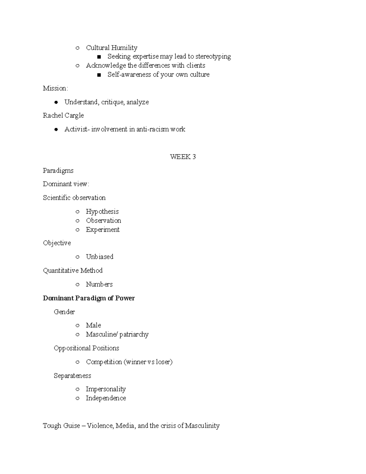 Sw 330 - This is the first half of a two-semester course covering the ...