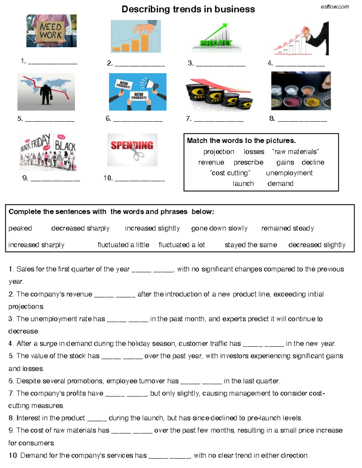 Describing trends in business 2023 - ______________ 2. ______________ 3 ...