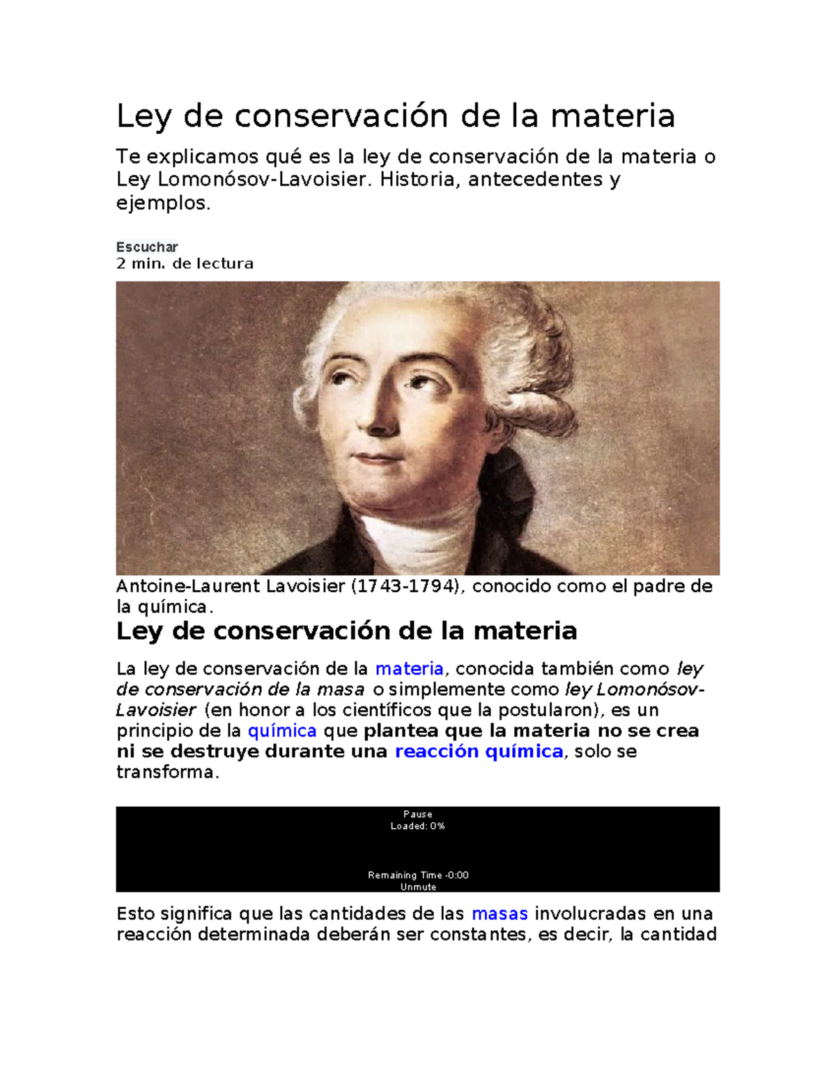 Ley de conservación de la materia - Historia, antecedentes y ejemplos ...