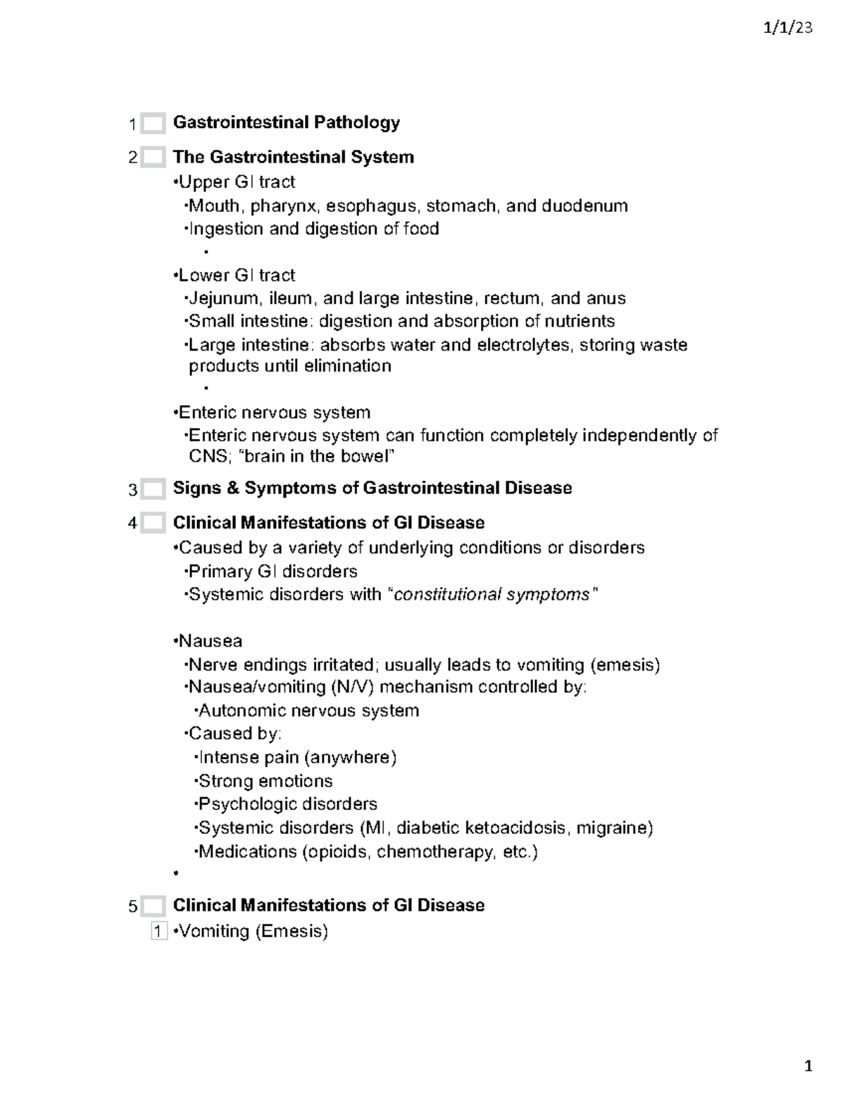 Gastrointestinal Pathology - 1/1/ 1 Gastrointestinal Pathology The ...
