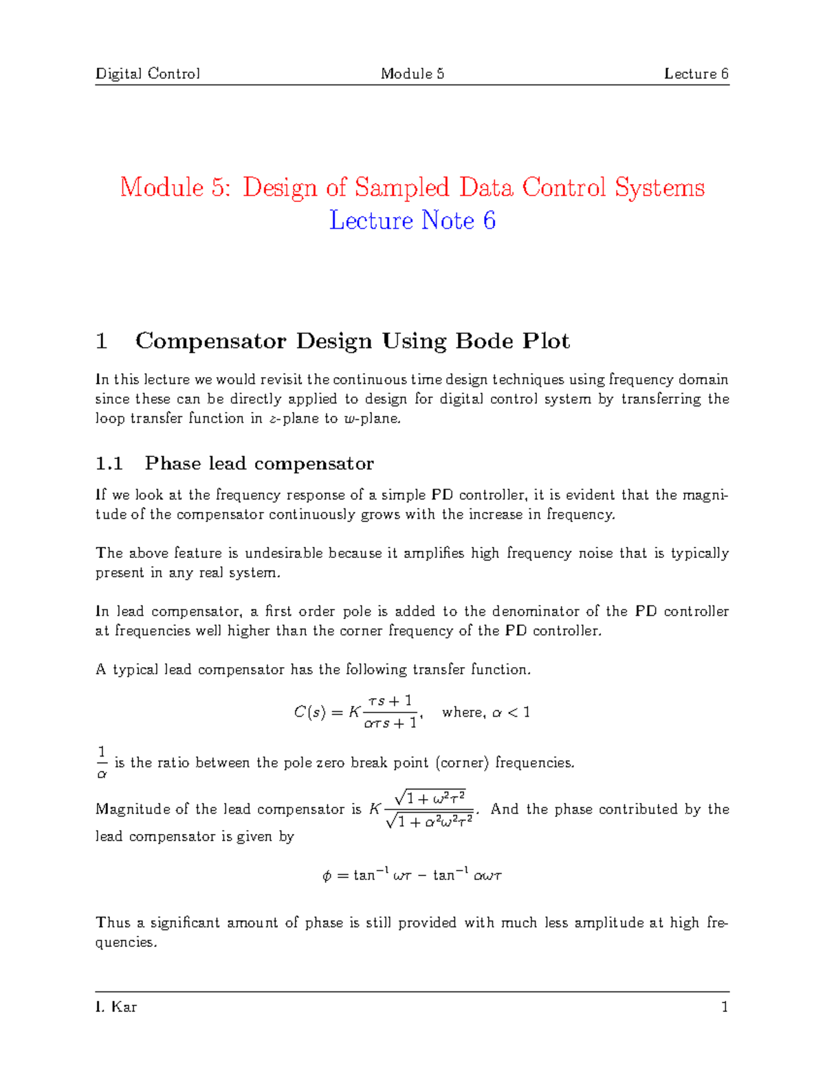 M5 lec6 - Class notes from Professor BHavyesk Kumar Bhalja - Module 5 ...