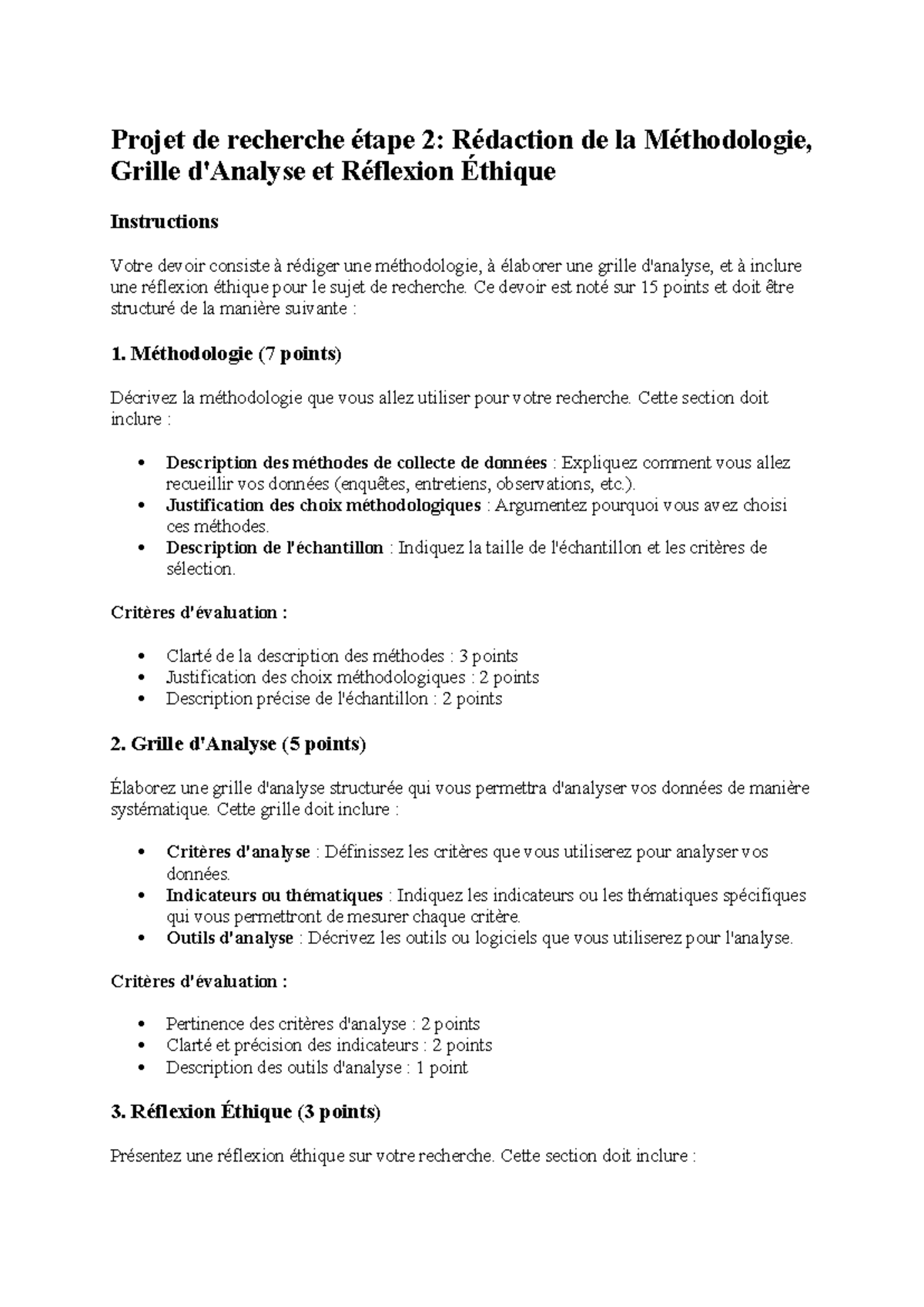 Projet de recherche étape 2 SCS 2550 - Projet de recherche étape 2 ...
