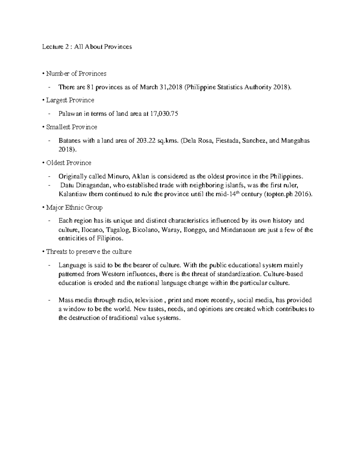 Lecture 2. Provinces - Alex P. - Lecture 2 : All About Provinces Number ...
