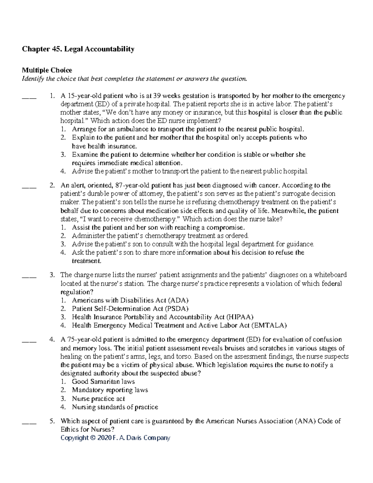 Ch45 - It will help you pass your fundamentals exam - Chapter 45. Legal ...