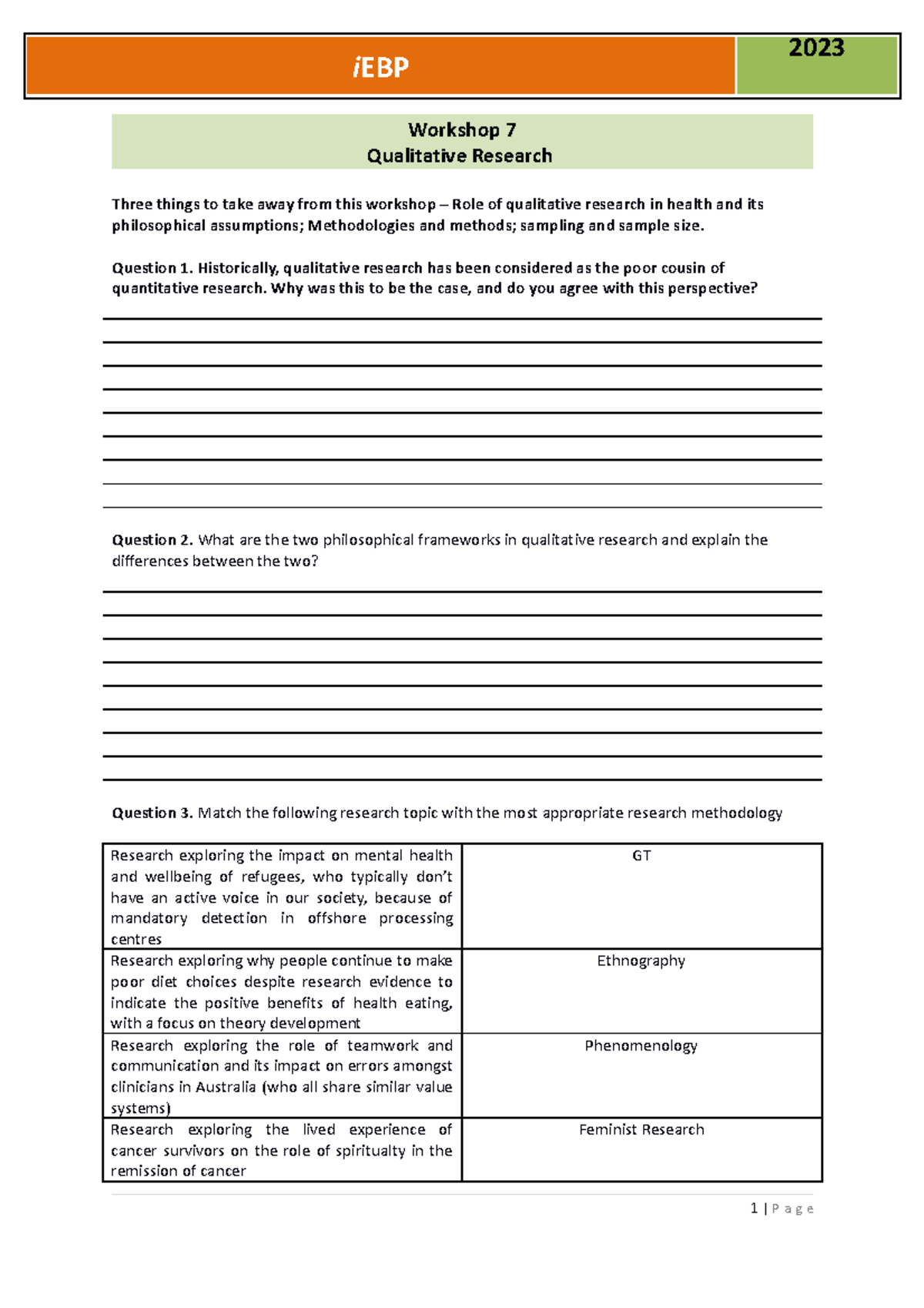 Workshop 7 SP 5 2023 - fkslvbehiw - iEBP Workshop 7 Qualitative ...