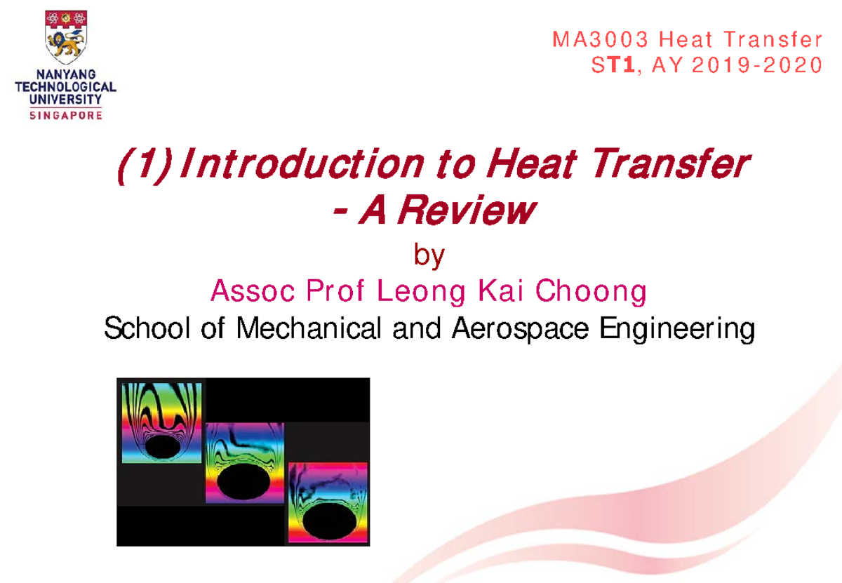 (1) Review - Intro to Heat Transf (Student Handout) - (1)Introduction ...