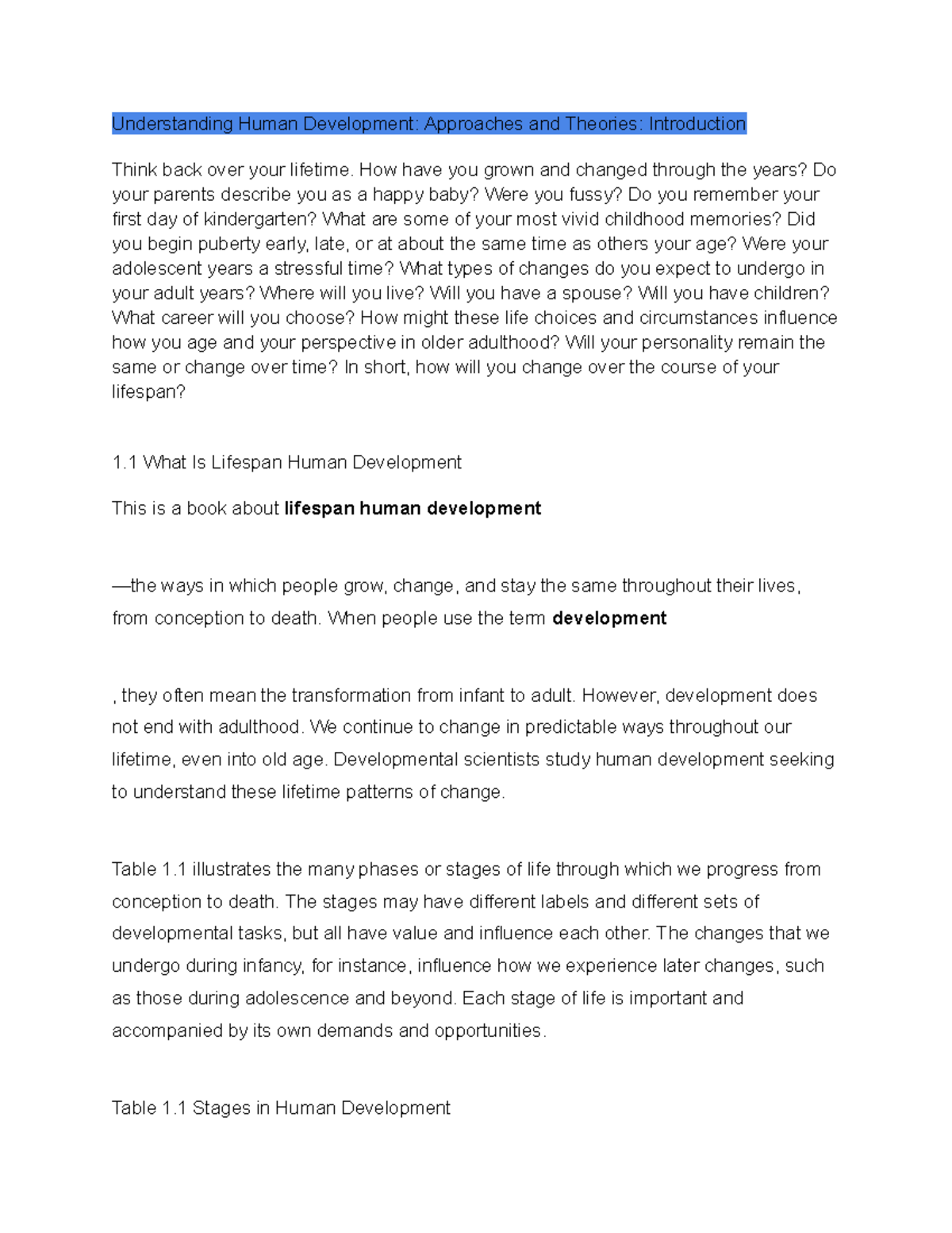 Understanding Human Development Approaches and Theories Introduction ...