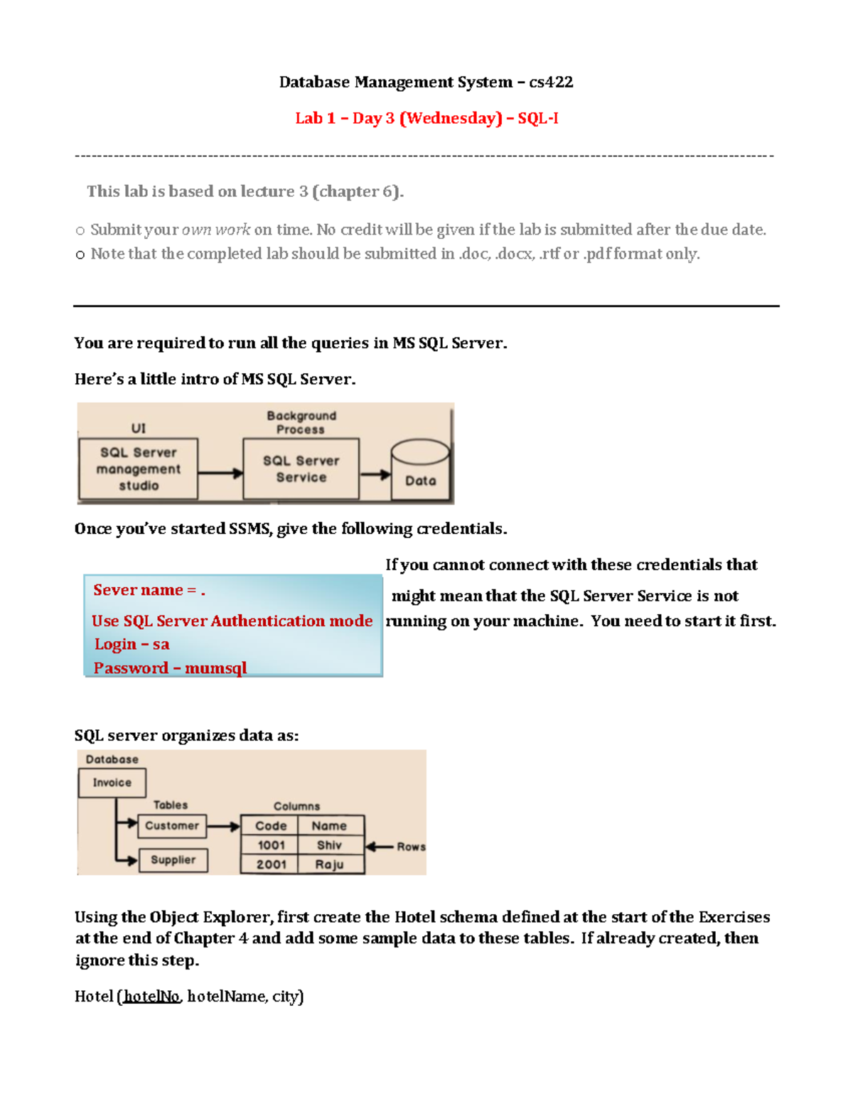 GMBS 3 Lab 1-Day 3 - ASSIGNMT - Database Management System – cs Lab 1 ...