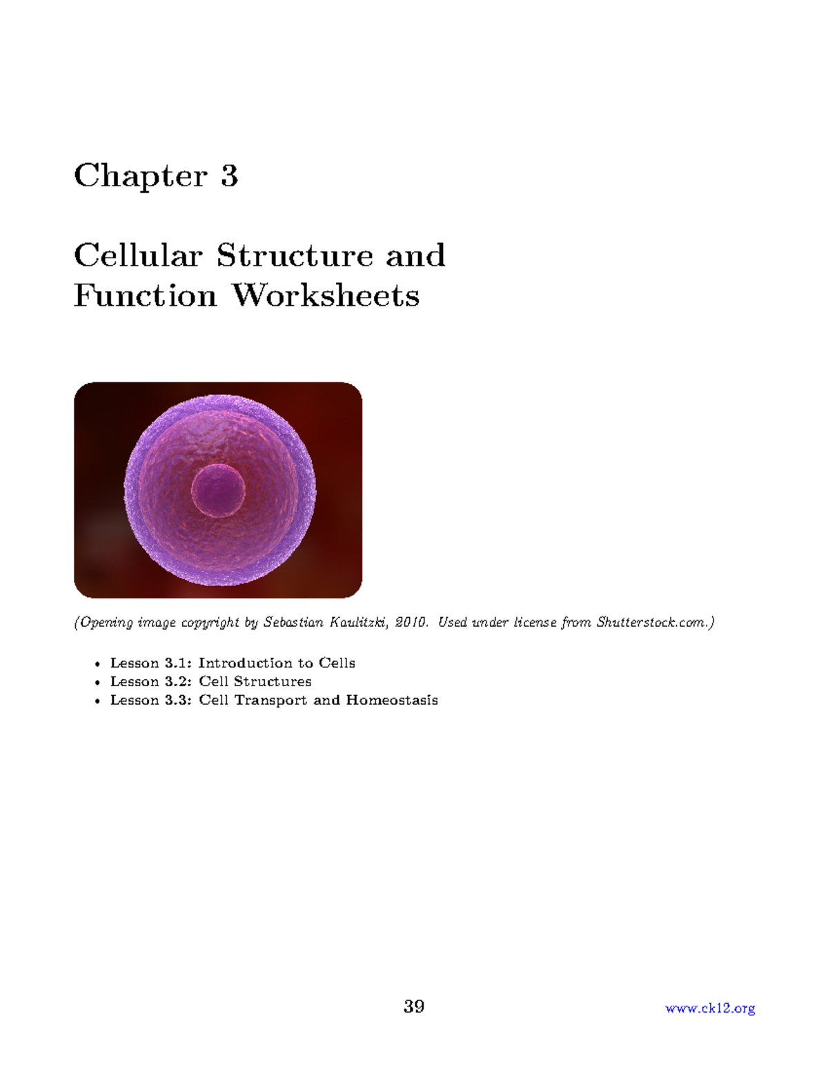 Chapter 3 CK-12 Biology Chapter 3 Worksheets - Chapter 3 Cellular Structure and Function ...