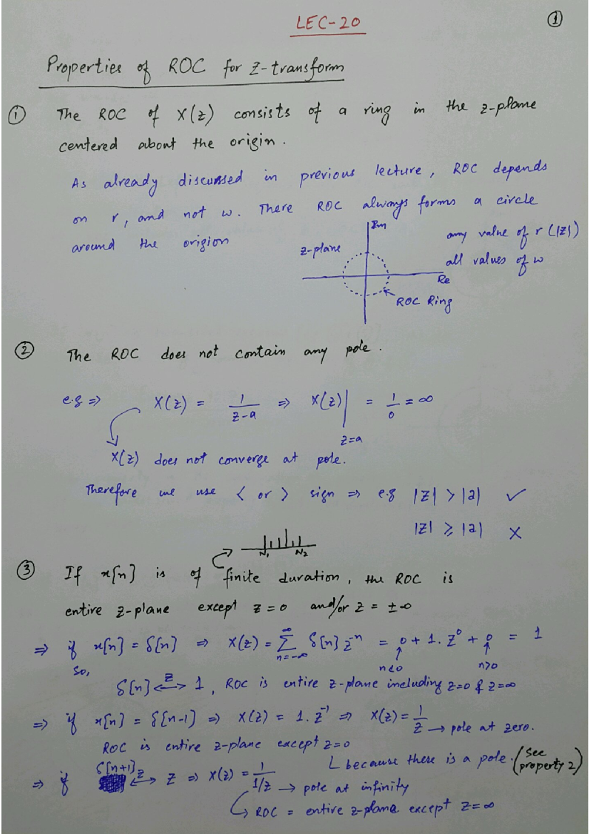 Lec20 - lecture notes sns - Signals and Systems - CUI - Studocu