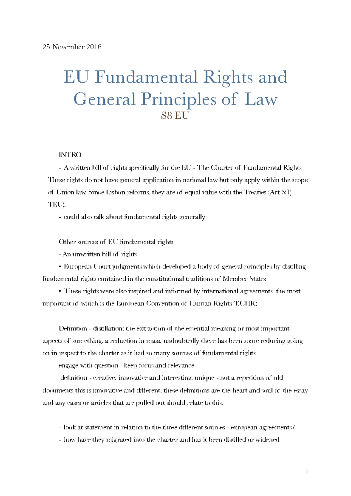 S8 EU Fundamental Rights and General Principles of Law - 25 November ...