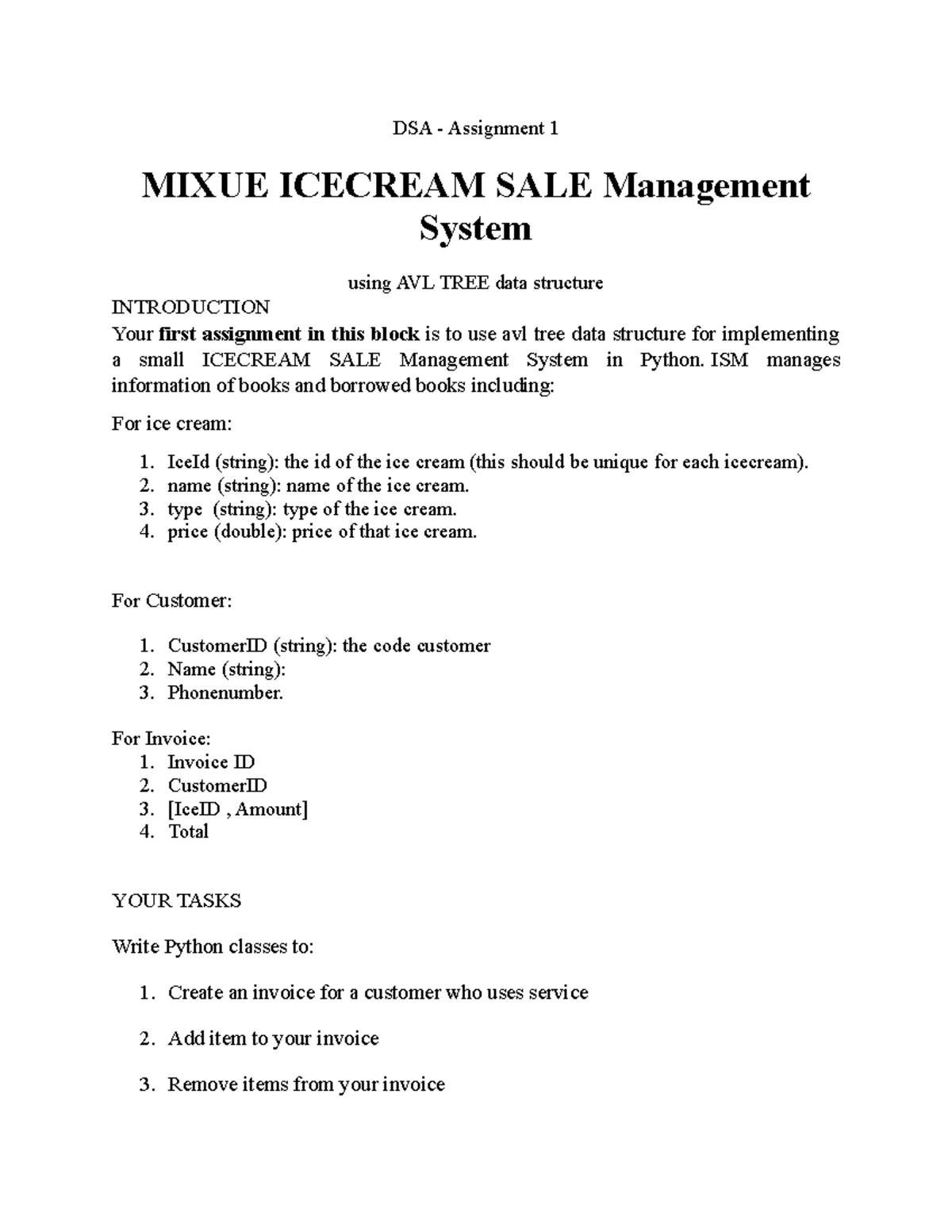 Assignment 1 - support - DSA - Assignment 1 MIXUE ICECREAM SALE Management System using AVL TREE ...