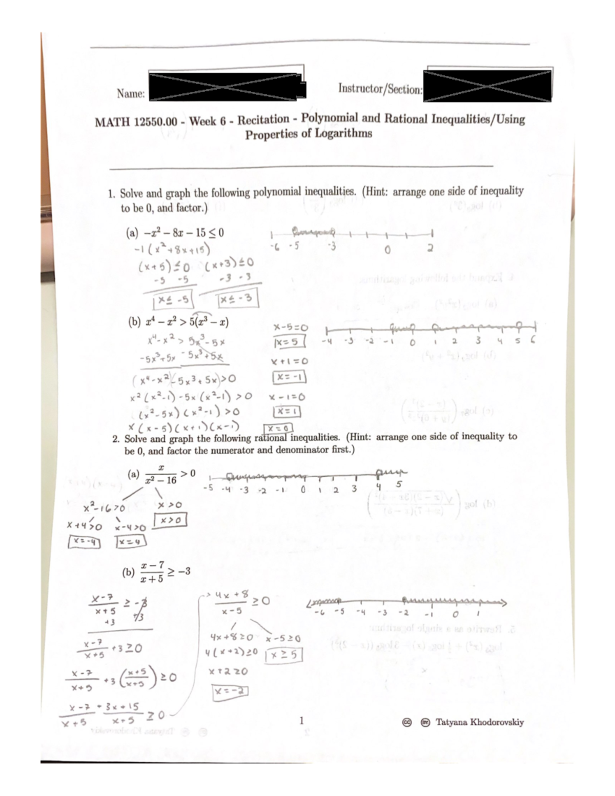 Math 12500.00 (Precalculus) Recitation Week 6 - MATH 125 - Studocu