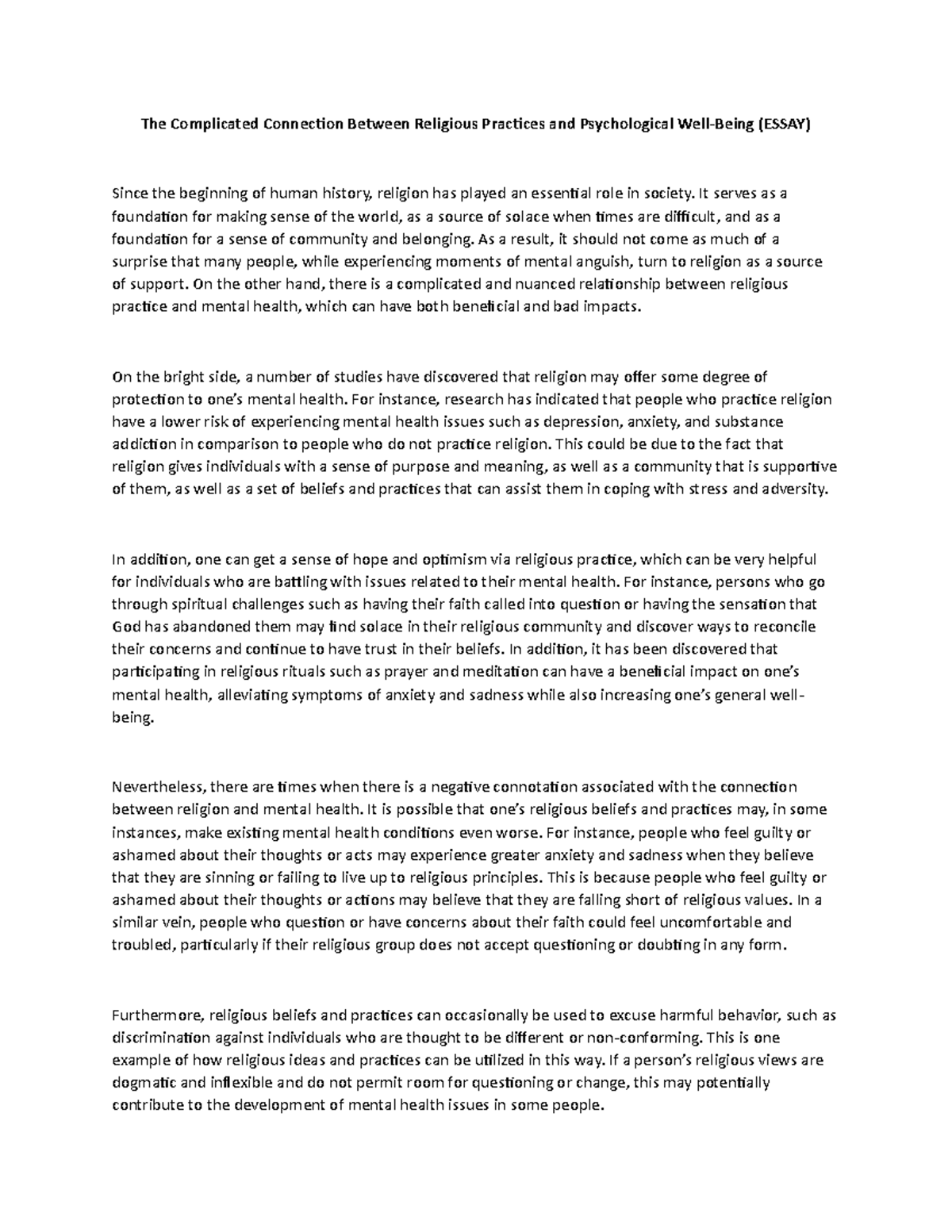 The Complicated Connection Between Religious Practices and ...