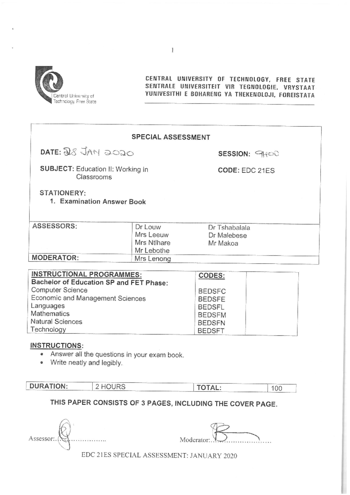 EDC21ES SA S1 2020 - Summary Education II: Working in Classrooms ...