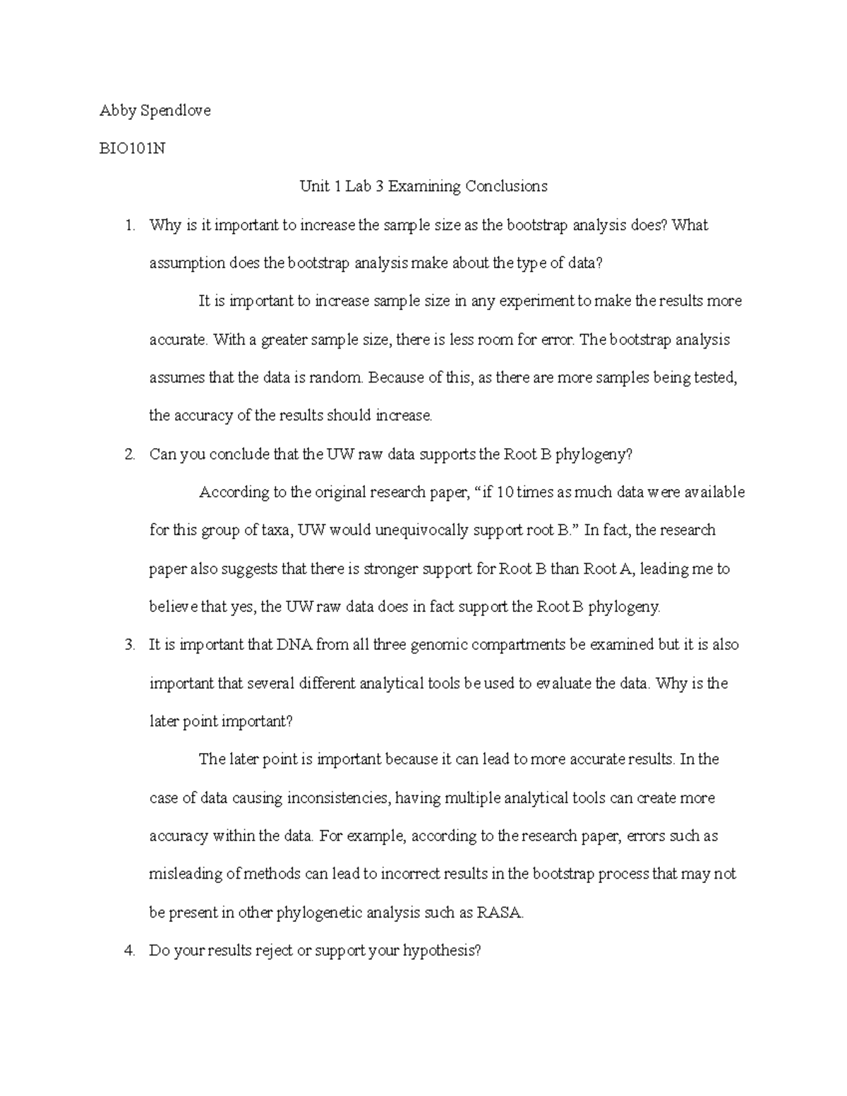 Unit1 Lab3 Assignment - Abby Spendlove BIO101N Unit 1 Lab 3 Examining ...