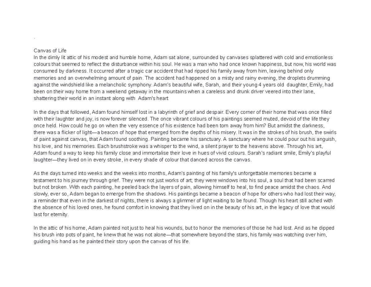 HSC Canvas of Life - very useful - . Canvas of Life In the dimly lit ...