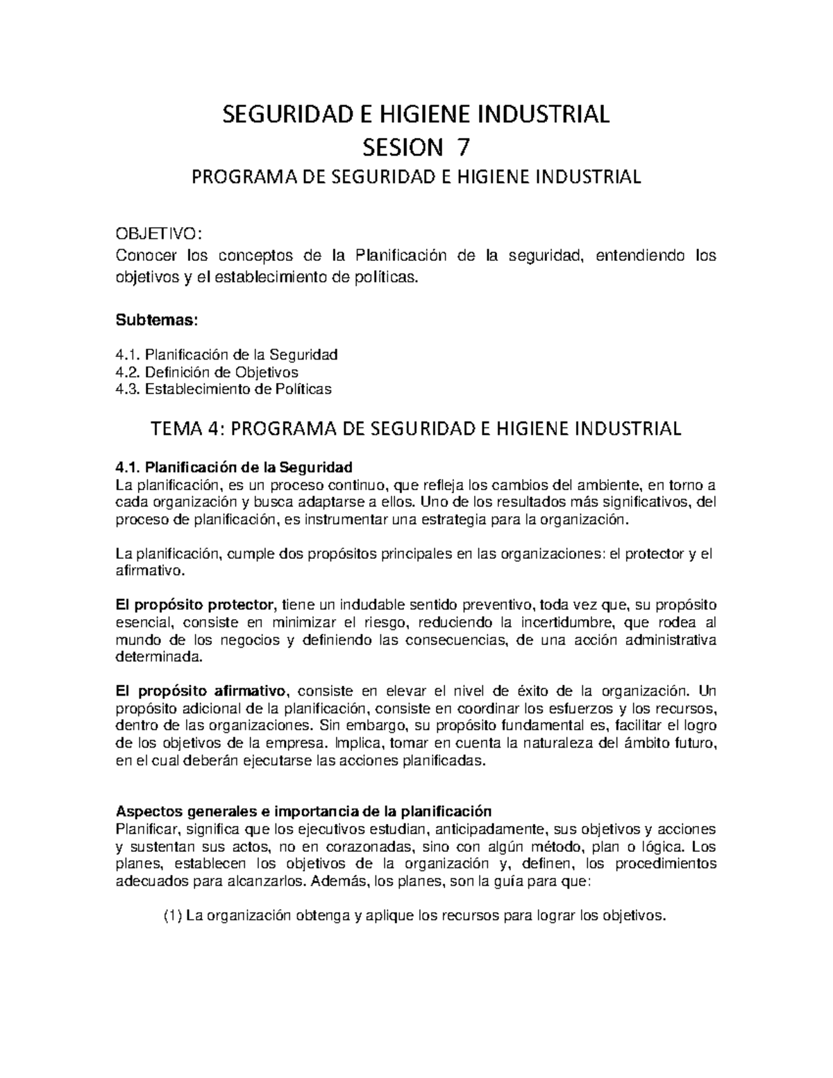 Sesion 7 - seguridad e higuiene - SEGURIDAD E HIGIENE INDUSTRIAL SESION ...