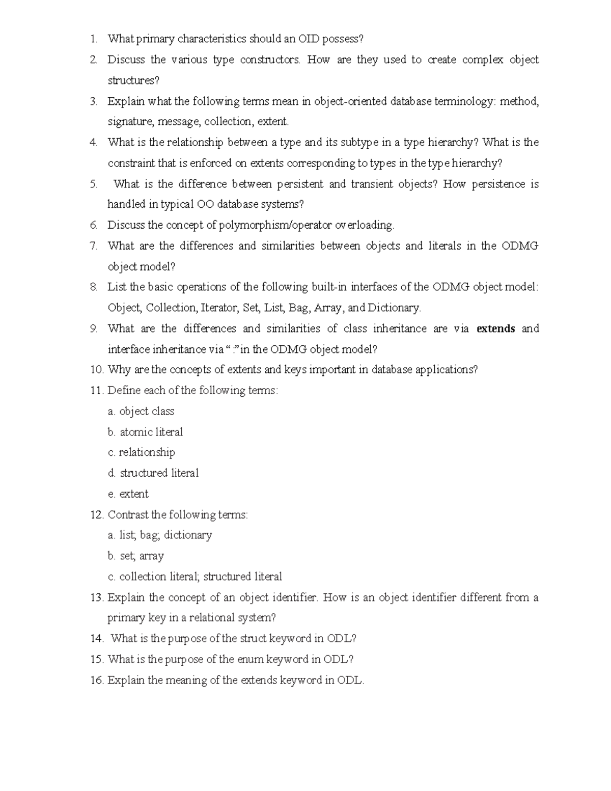 ADBS worksheet - What primary characteristics should an OID possess ...