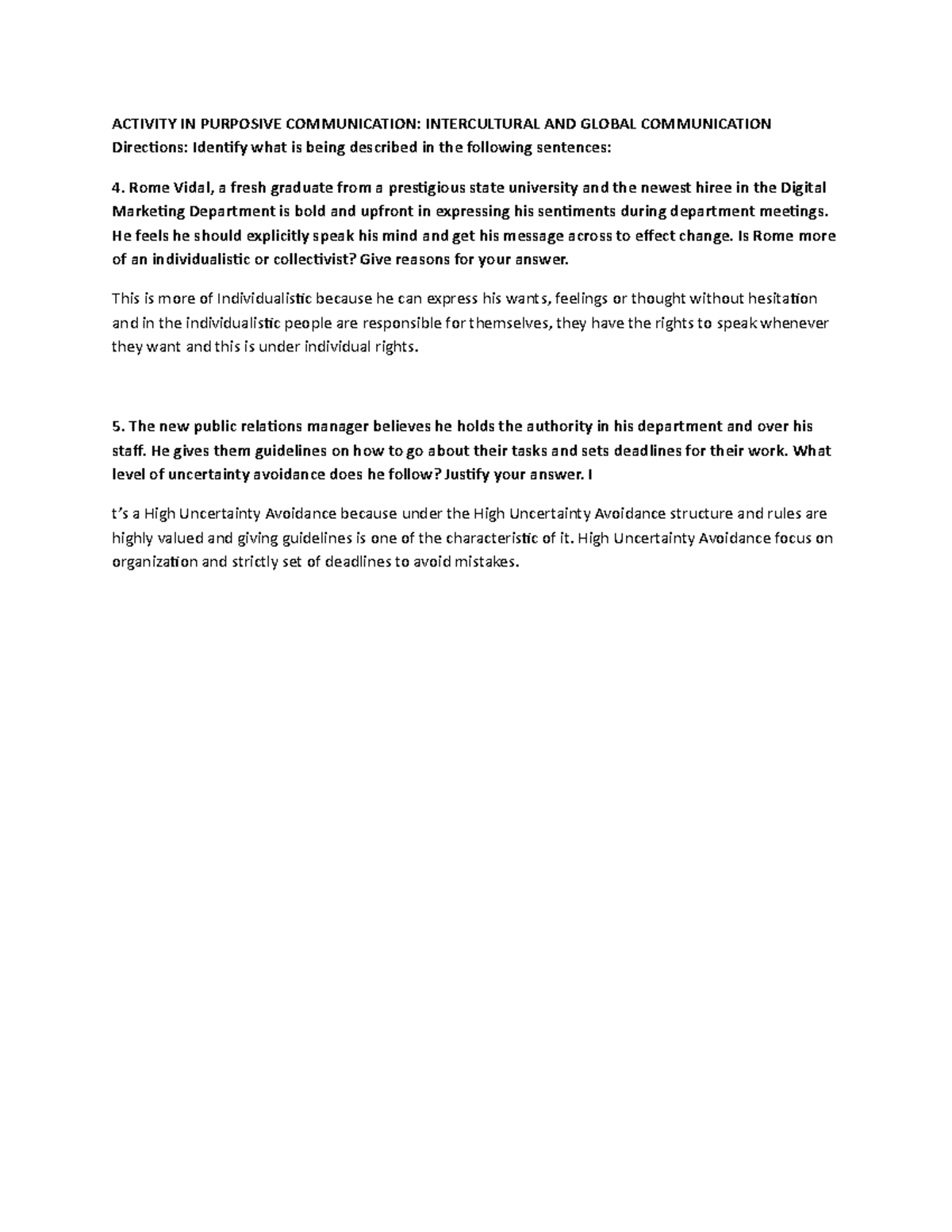 Purposive Communication - ACTIVITY IN PURPOSIVE COMMUNICATION ...