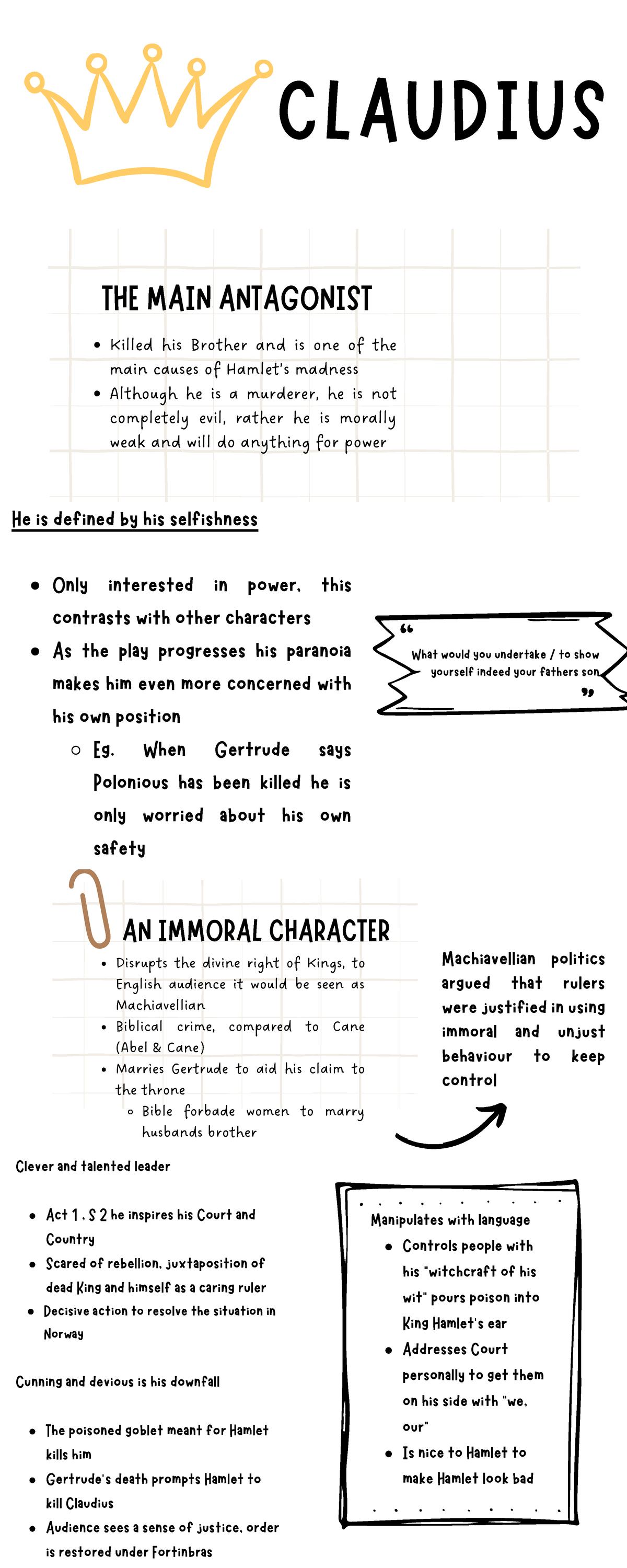 Claudius 2 - CLAUDIUS Controls people with his "witchcraft of his wit ...