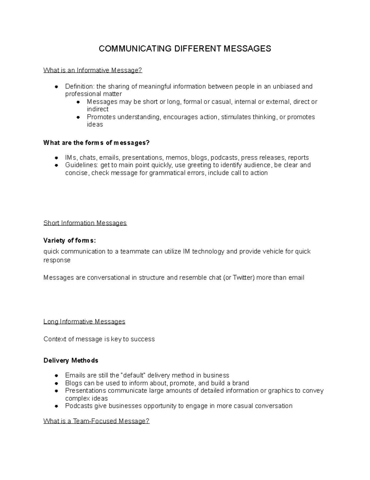 Business Communications Notes #21 - COMMUNICATING DIFFERENT MESSAGES ...