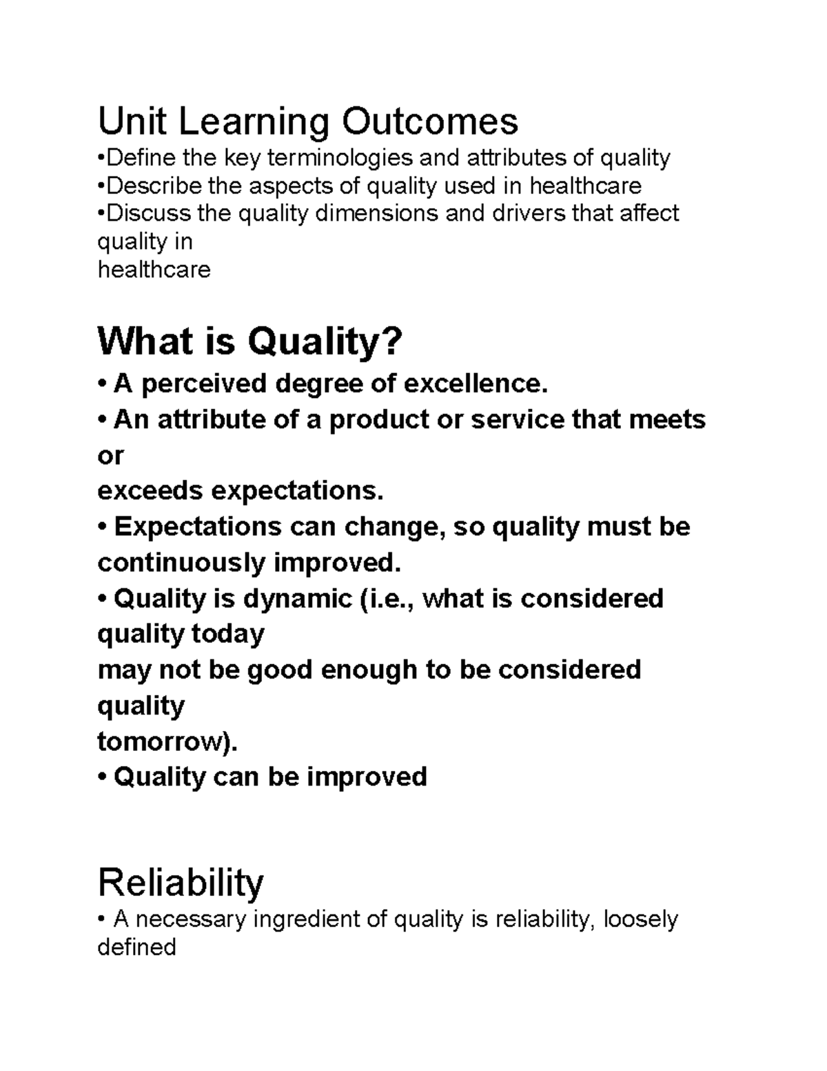 Unit Learning Outcomes - Unit Learning Outcomes •Define the key ...