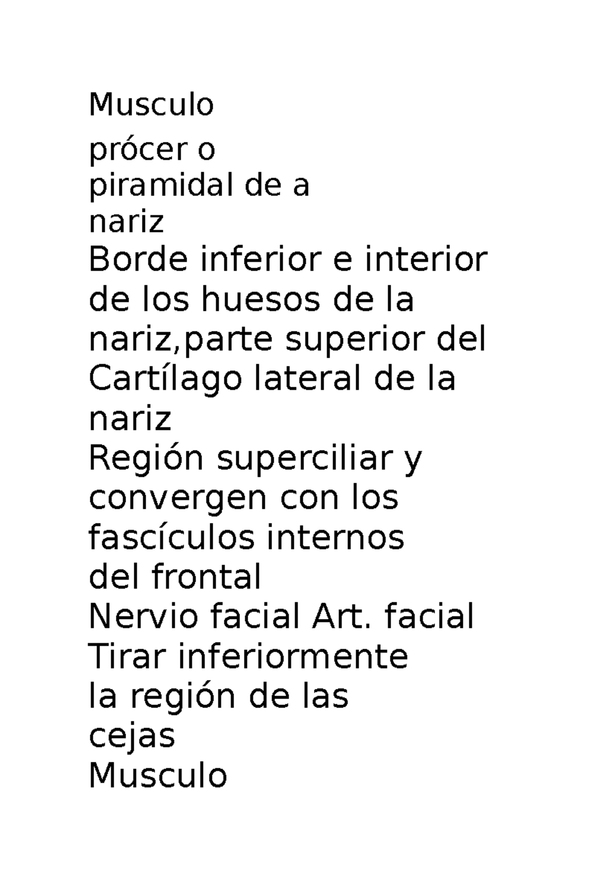 Musculo de la nariz y oreja - Musculo prócer o piramidal de a nariz ...