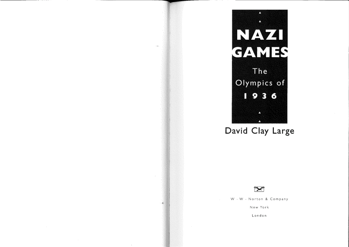 Large - Nazi Games Olympics of 36 (Chpt 7) - GERMAN 222 - NWU - Studocu