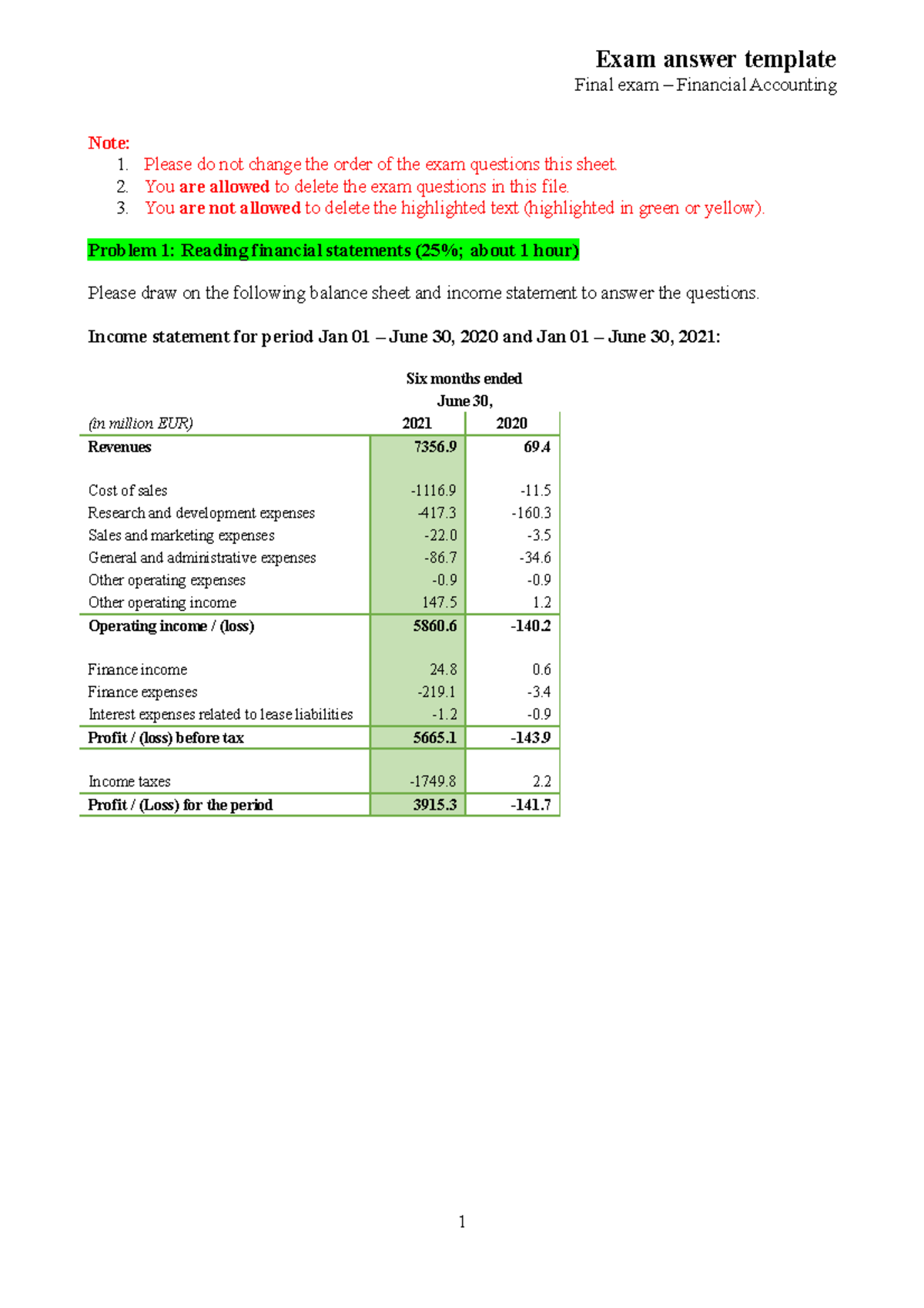 Final Exam Oct 2021 - answered - Final exam – Financial Accounting Note ...