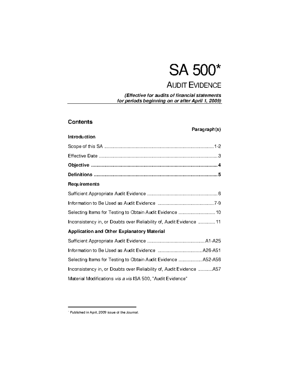 PDFFile 5b3b56cb154046 - SA 500* AUDIT EVIDENCE (Effective for audits ...