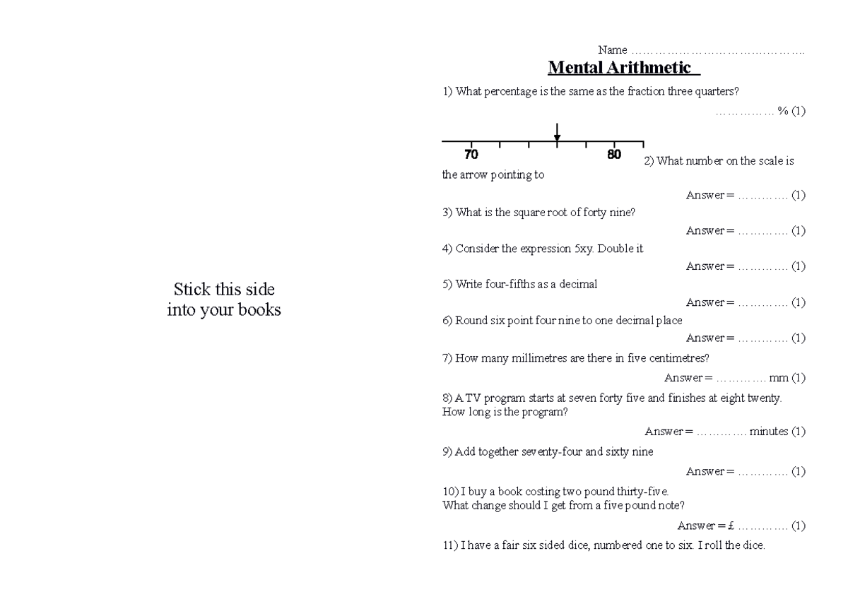 Test01A homework 1 - Stick this side into your books Name - Studocu