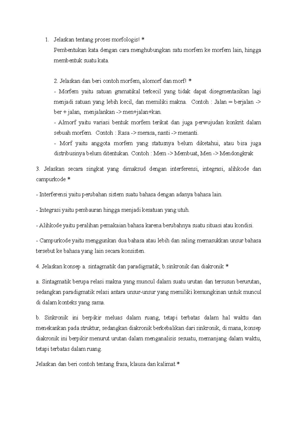 Linguistik UMUM Summary - Jelaskan tentang proses morfologis ...