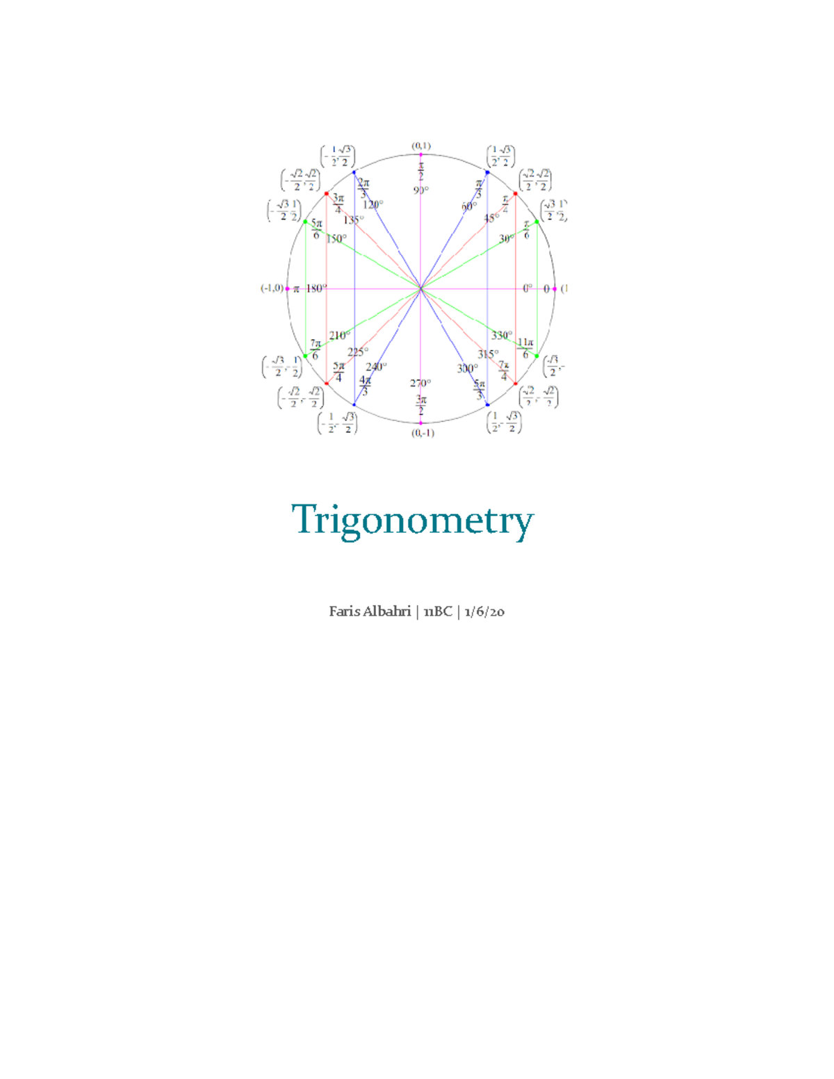 Faris Albahri's final math project - Trigonometry Faris Albahri | 11BC | 1/6/ What is ...