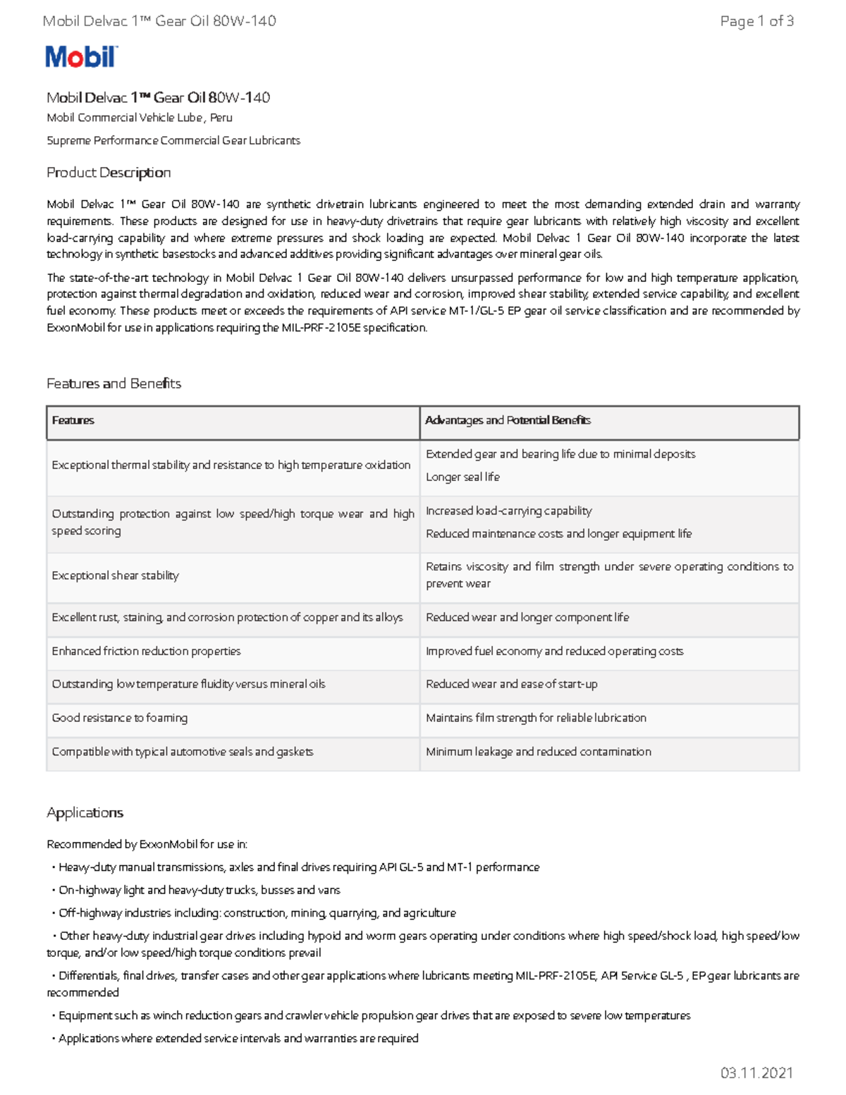 GL XX Mobil Delvac 1 Gear Oil 80W 140 - Mobil Delvac 1™ Gear Oil 80W ...