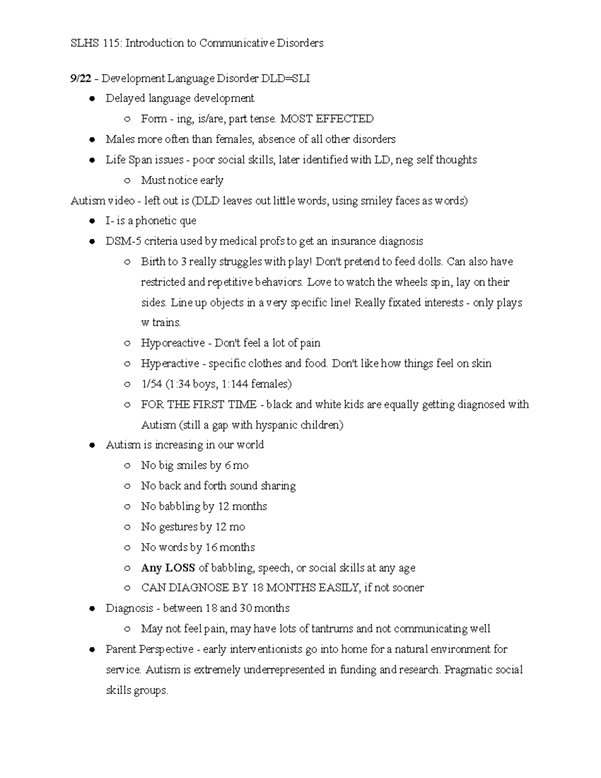 Intro to Comm Disorders - Chapter 4 contd - Developmental Language ...