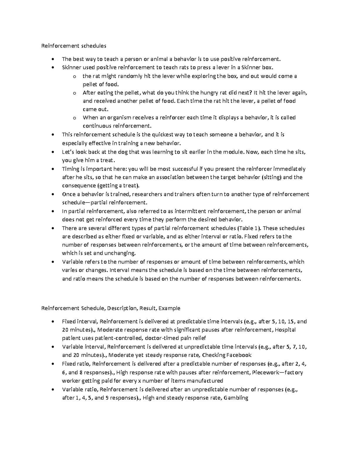 Unit 3 Operant conditioning Partial Reinforcement - Reinforcement ...