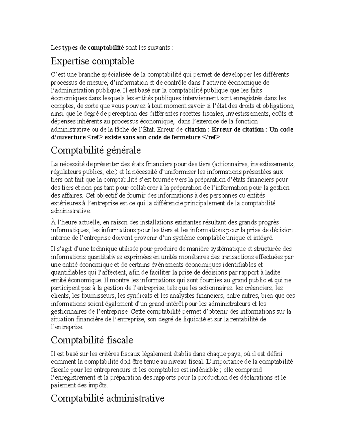 Types de comptabilité - Les types de comptabilité sont les suivants ...