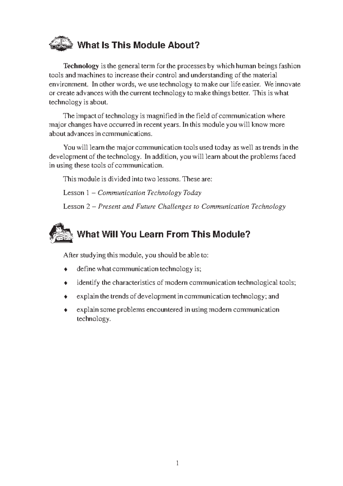 16. Advances in Communication Technology - What Is This Module About ...